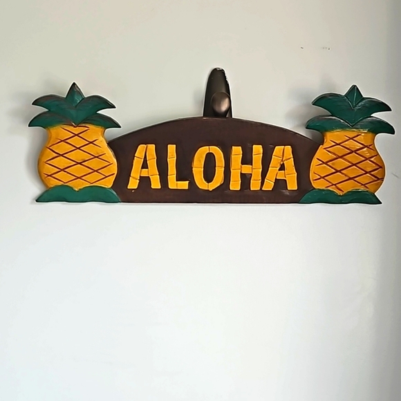 Accents | Vintage 198s Wall Decor Aloha Made In Indonesia Wood ...